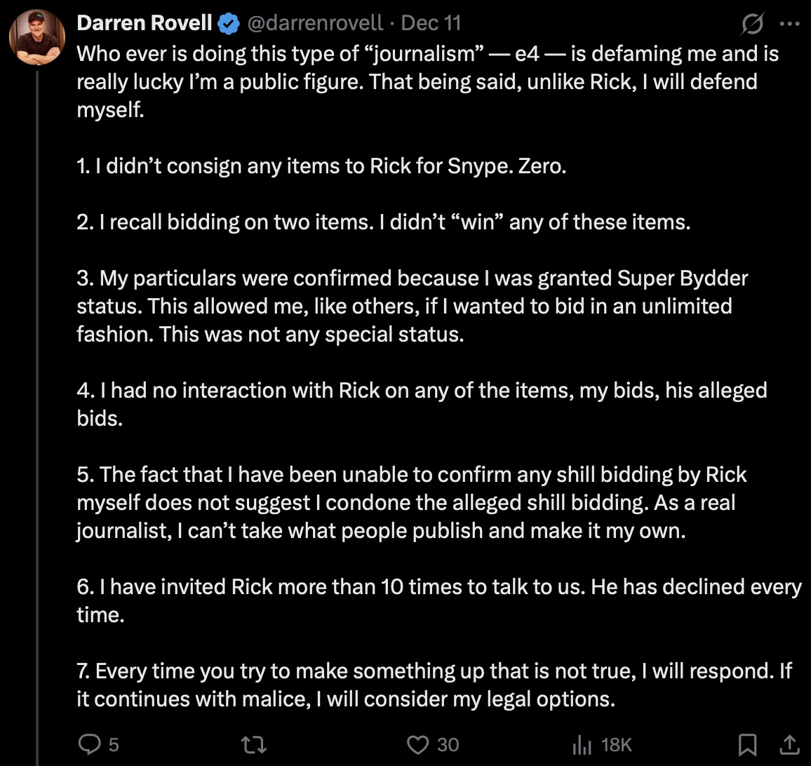 Rovell Fires Back at Snype Allegations - Sports Card Radio
